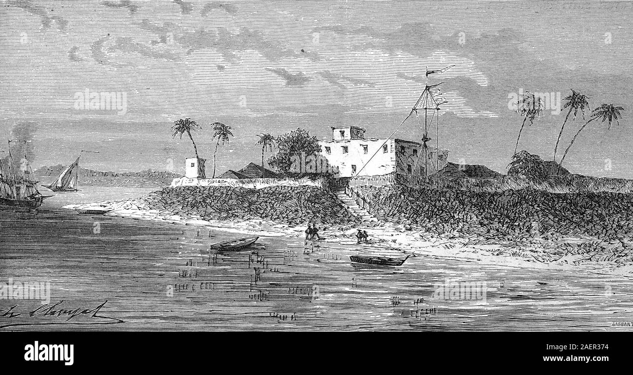 Diamond Harbor, at the mouth of river Hougly, distributary of the ...