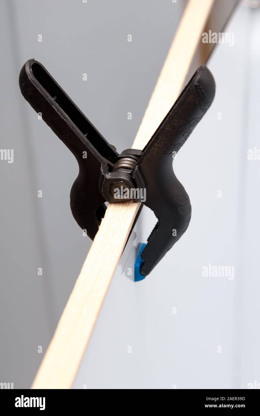 Tools collection - plastic clamp isolated on white background Stock ...