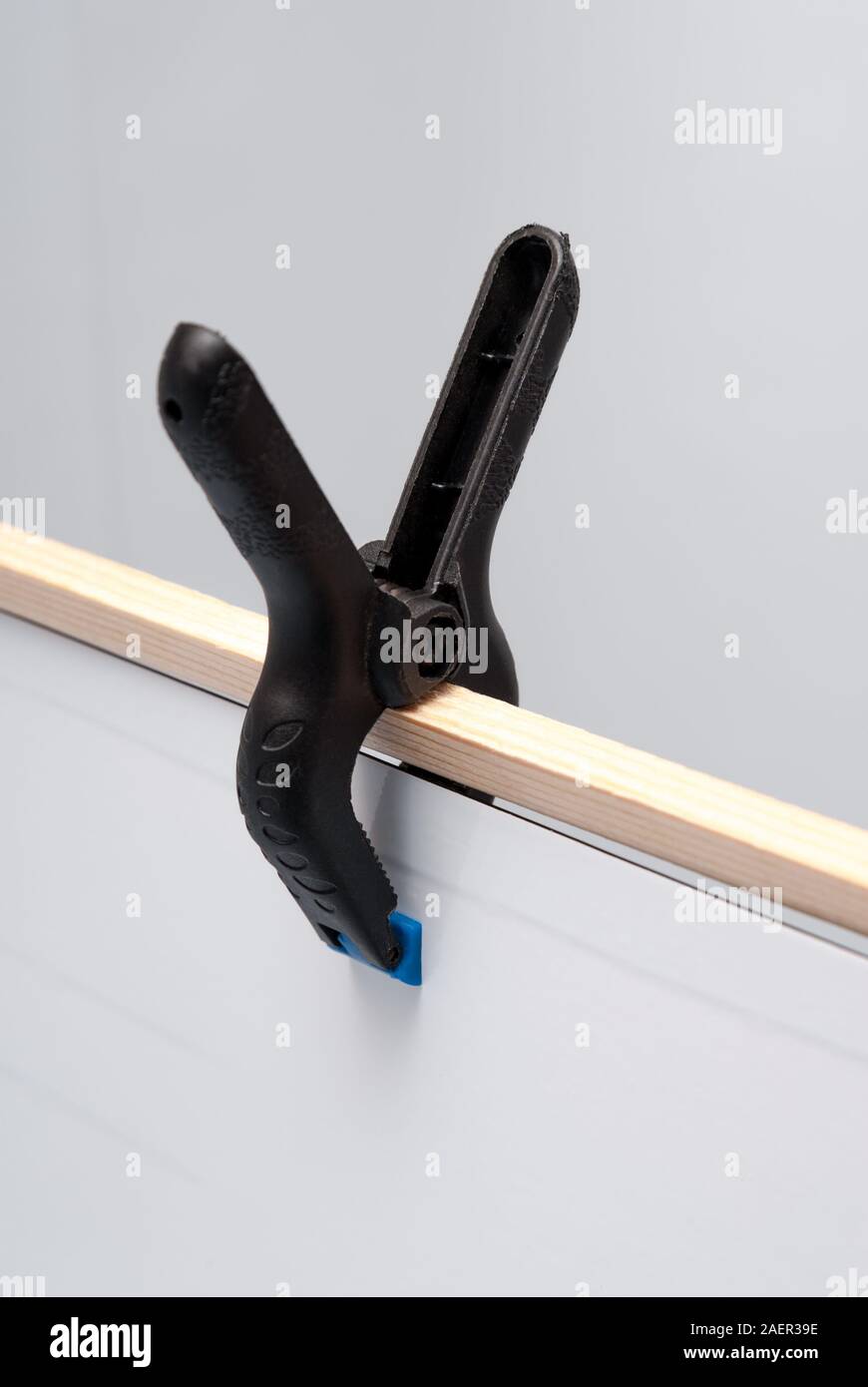 Tools collection - plastic clamp isolated on white background Stock ...