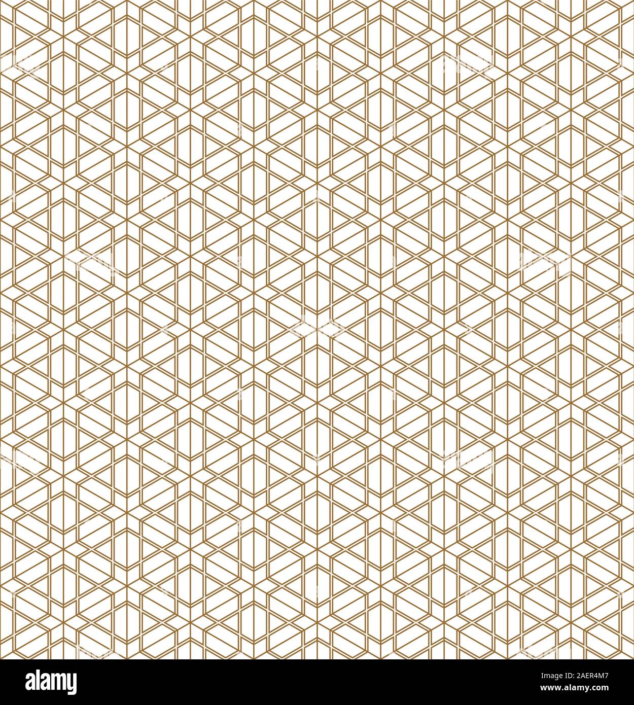 Japanese seamless geometric pattern .Gold silhouette lines.For design ...