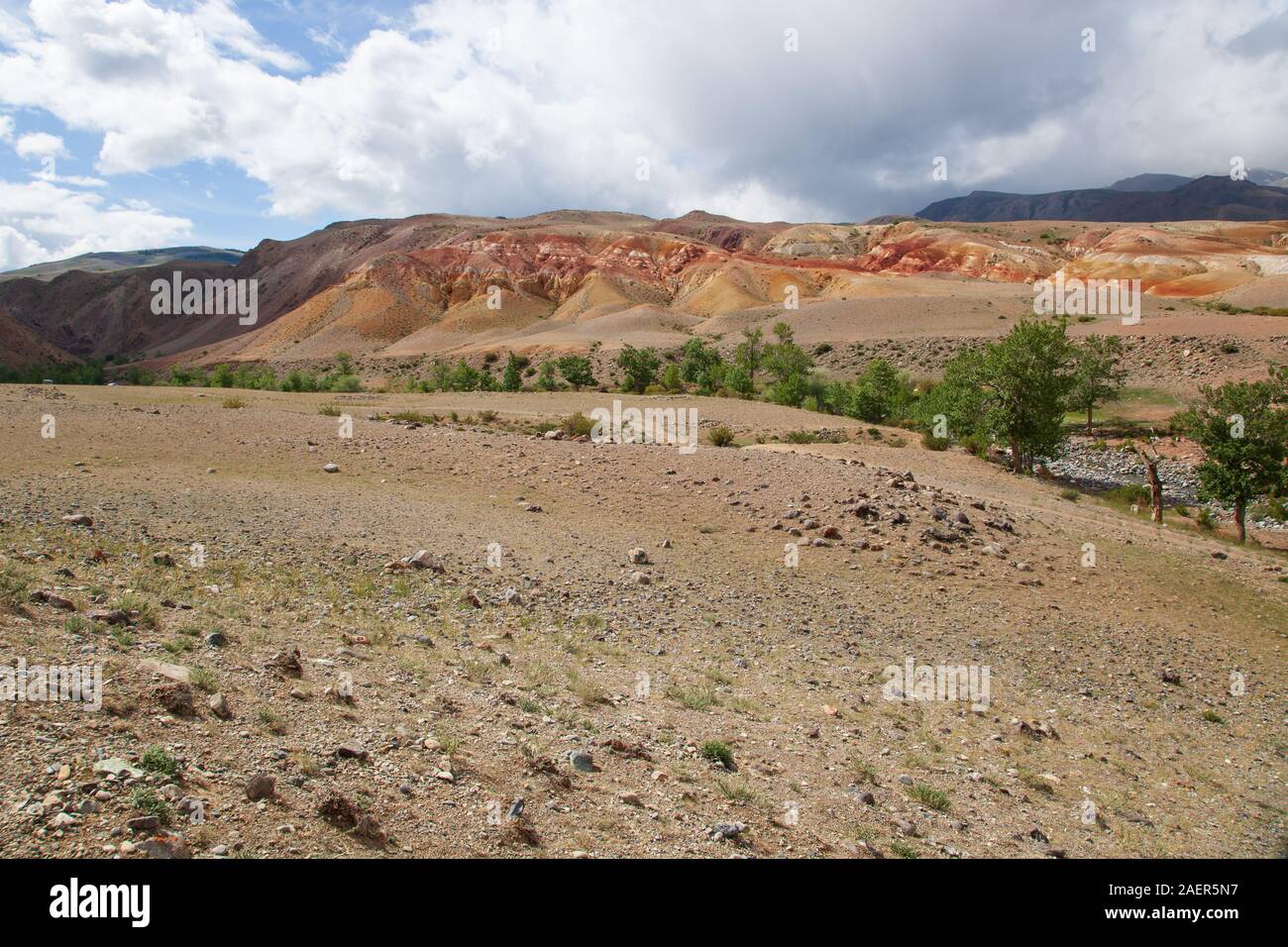 altai canyon steppe and mountains at background Stock Photo - Alamy