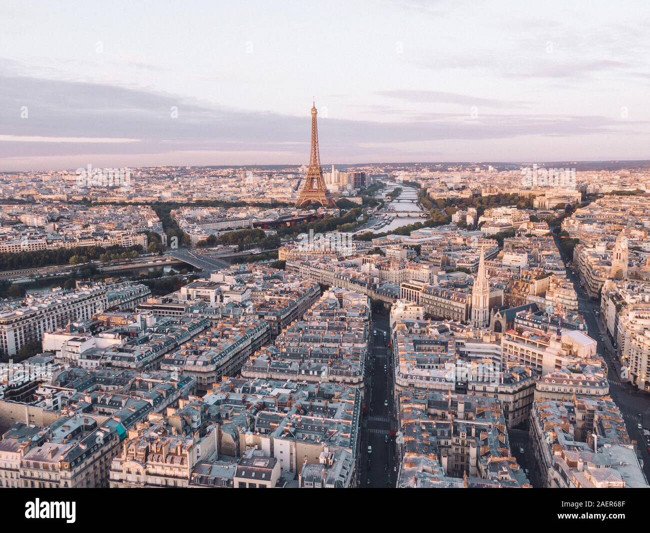 Cityscape of Paris, France with the Eiffel Tower in sight Stock Photo ...