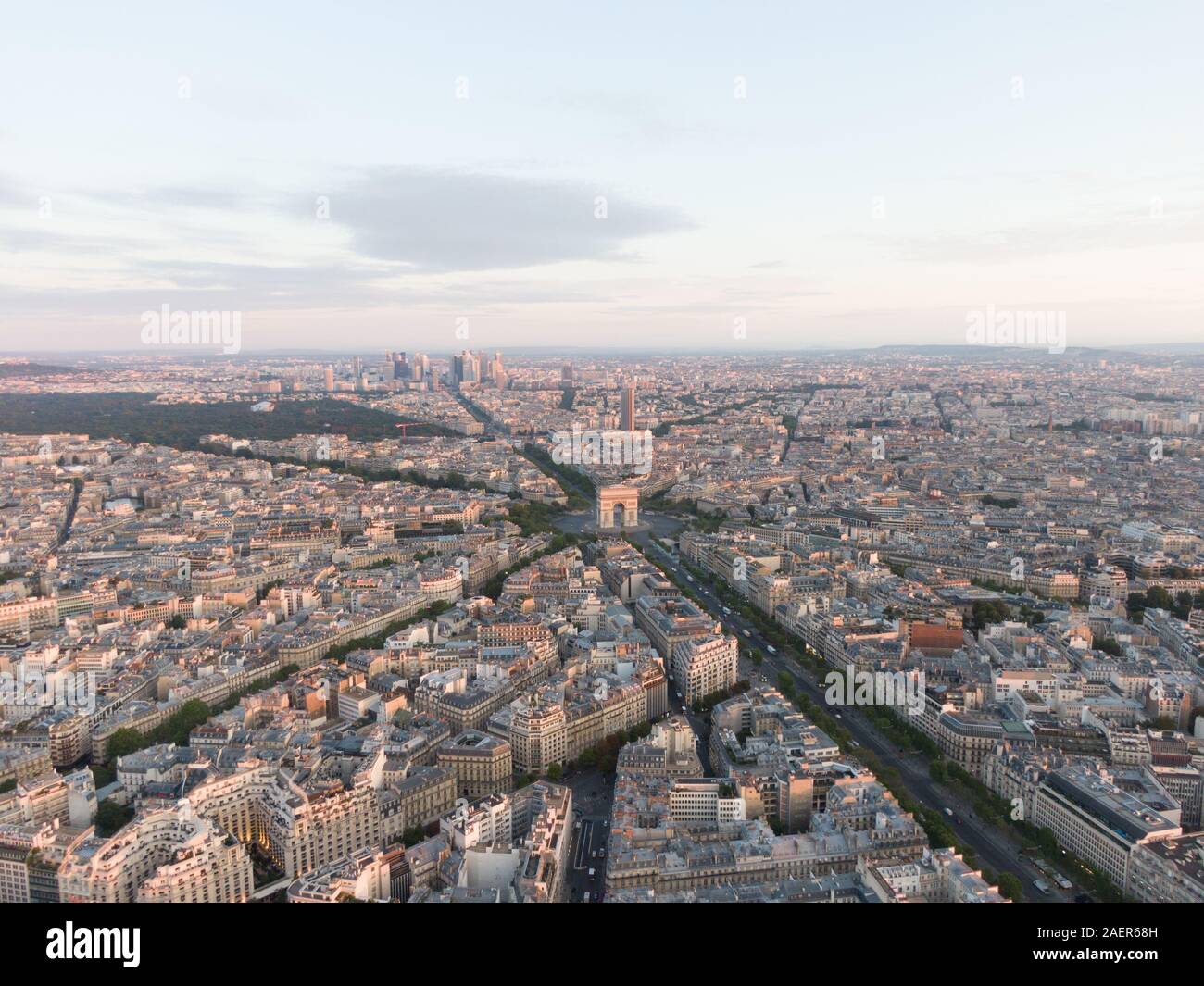 Aerial Cityscape of Paris, France during sunrise Stock Photo - Alamy