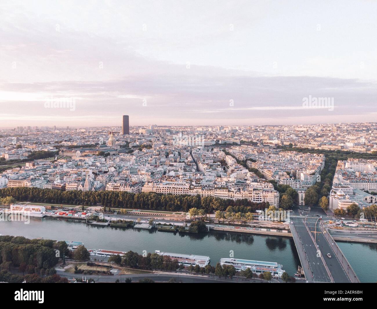 Aerial Cityscape of Paris, France during sunrise Stock Photo - Alamy