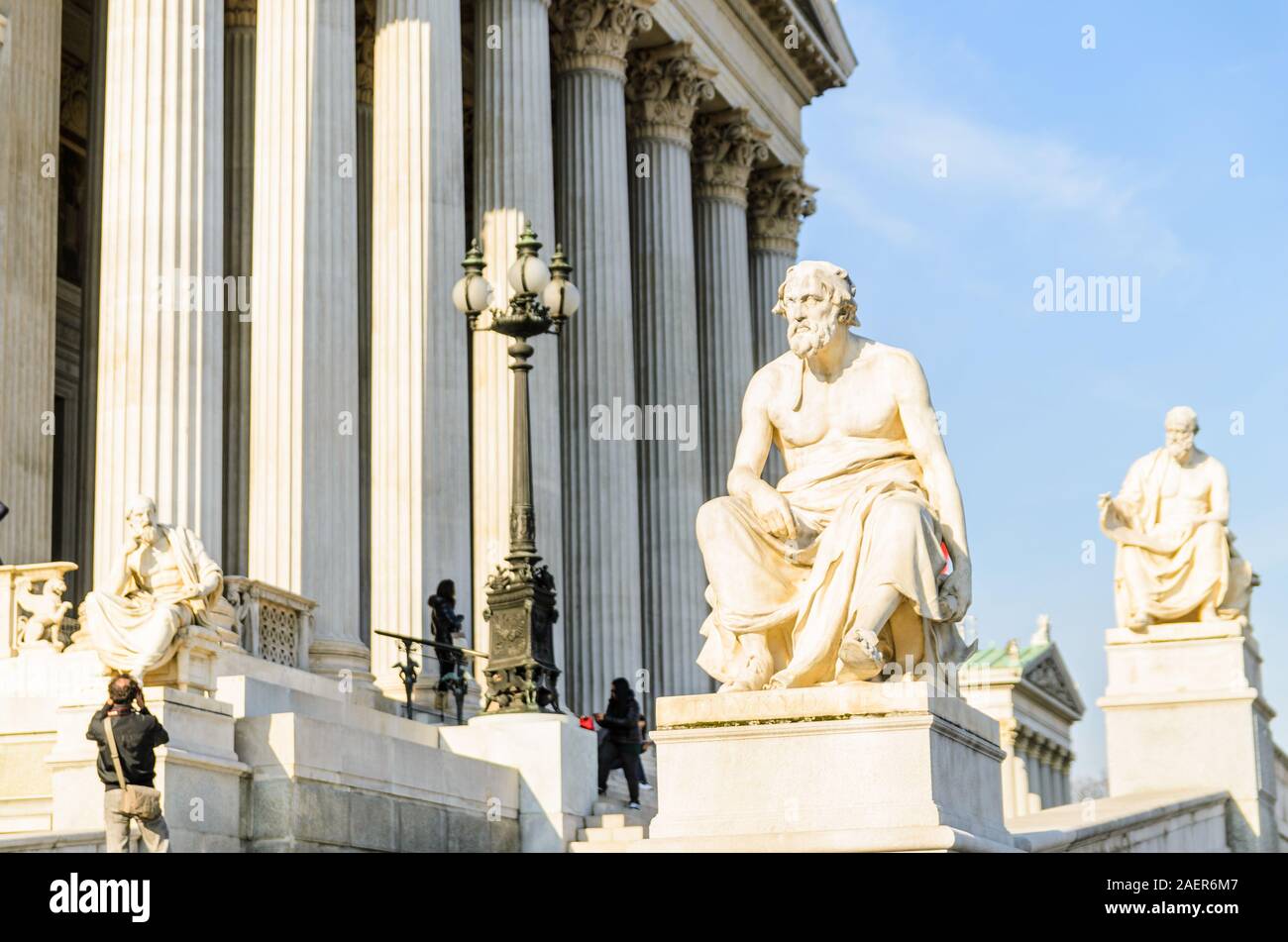 Austrian parliament building famous statue hi-res stock photography and ...