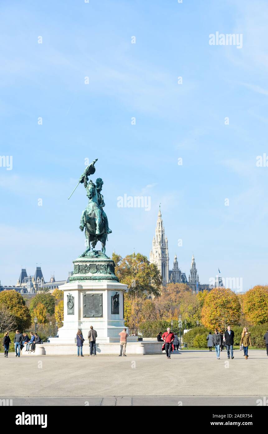 Historic monuments of Vienna city in Austria. Tourist city in Europe ...