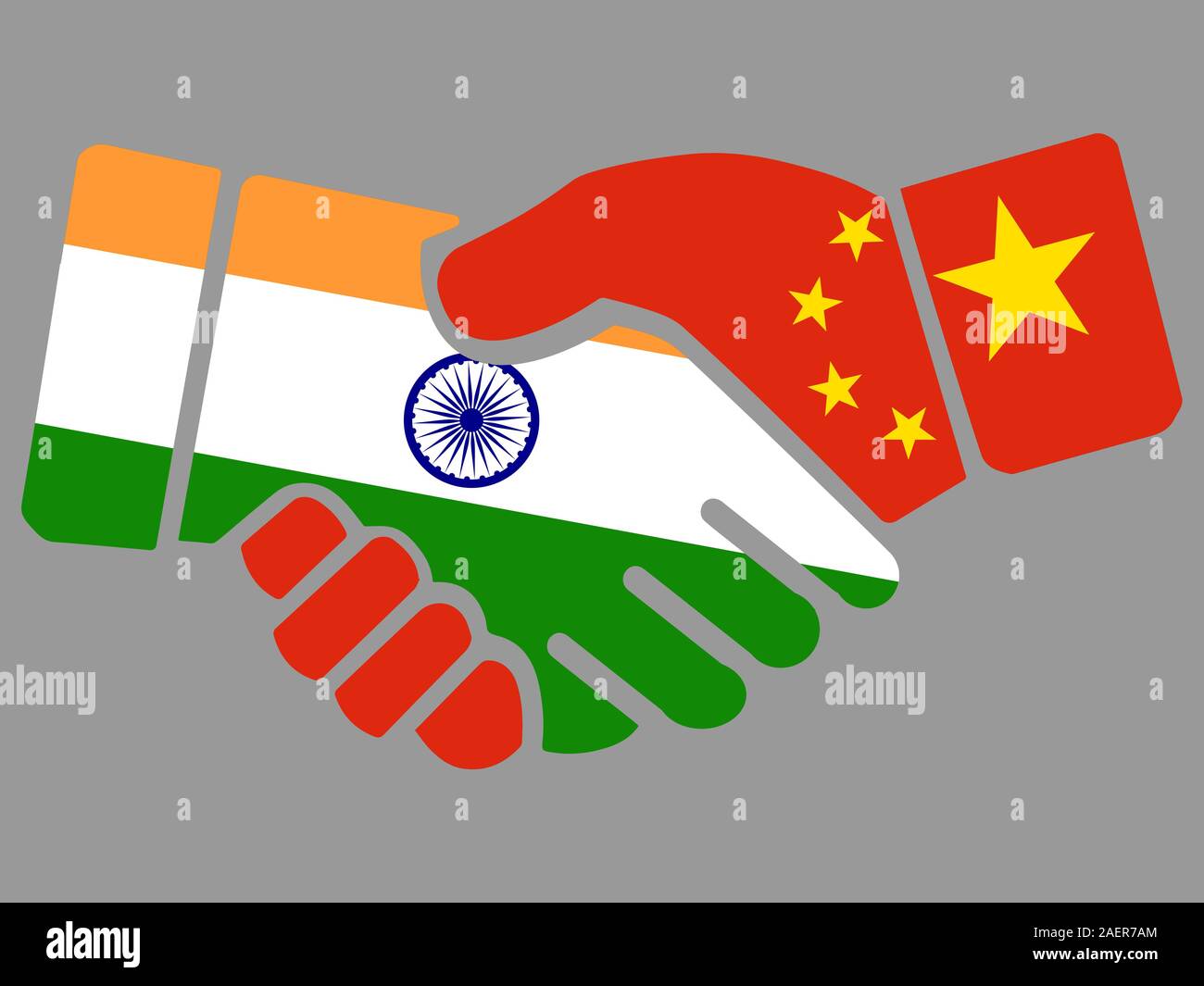 India flag handshake hi-res stock photography and images - Alamy