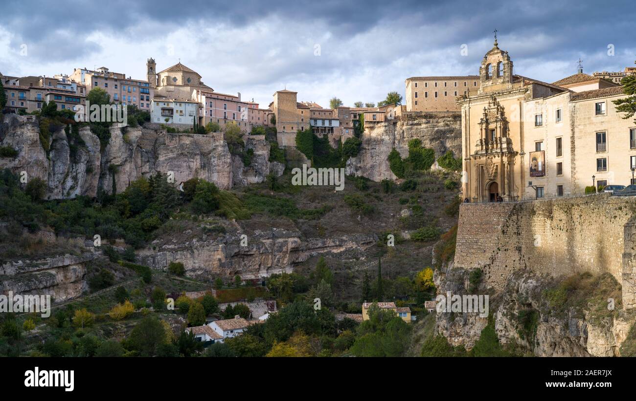 View of hotel and cathedral, Parador Nacional Of Cuenca, Cuenca, Cuenca ...
