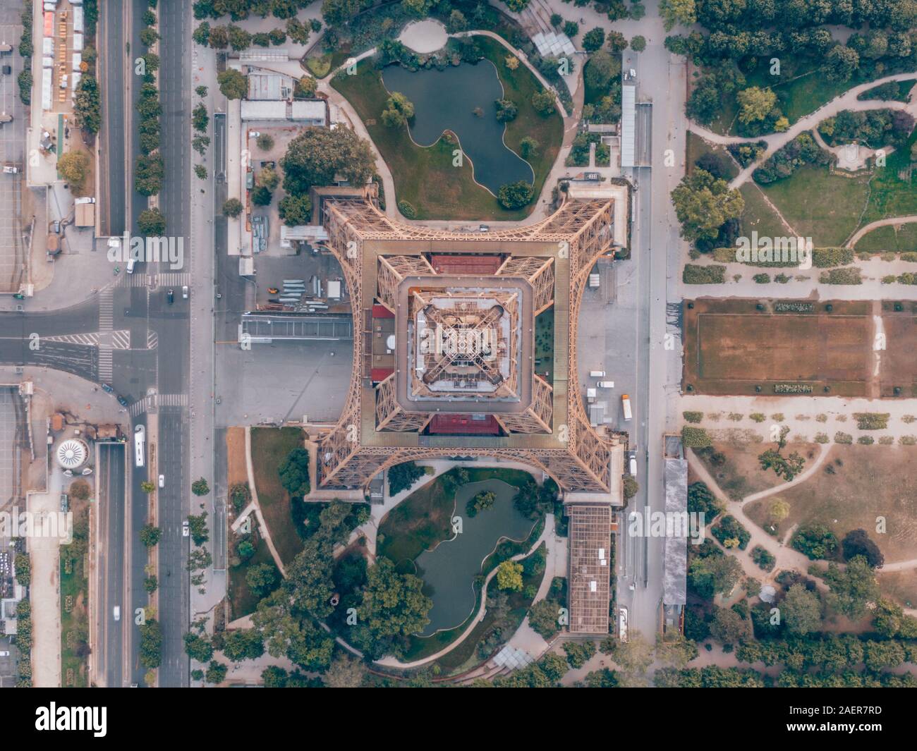 erial drone shot of the Cityscape of Paris, France with the Arc de ...