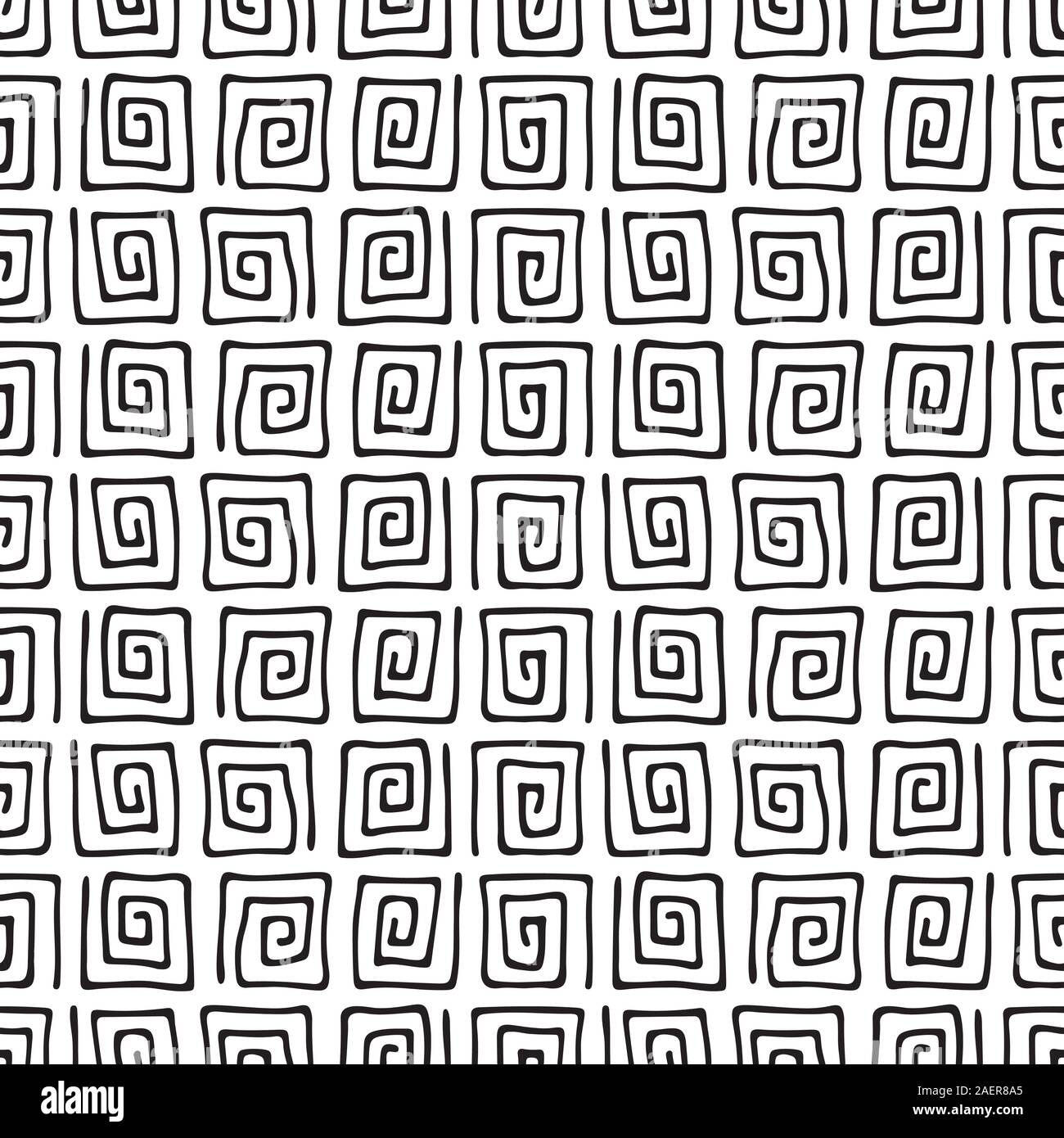 Seamless hand drawn pattern, vector illustration. Abstract geometric ...