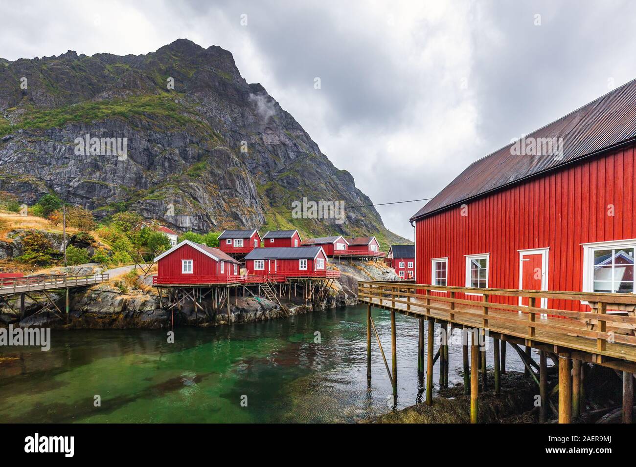 Red houses at Å (meaning "stream") is a village in Moskenes ...