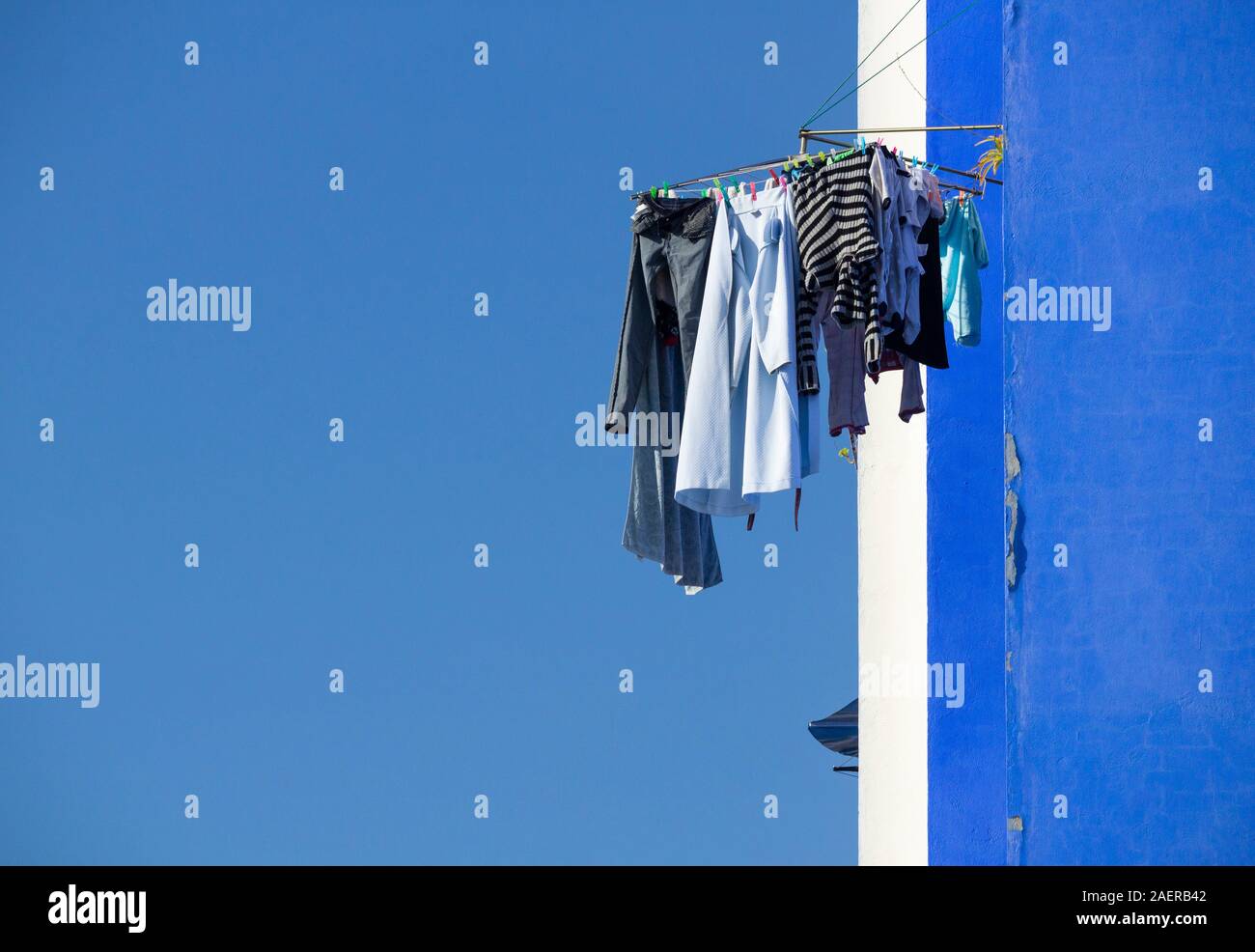 Washing line in the window hi-res stock photography and images - Alamy