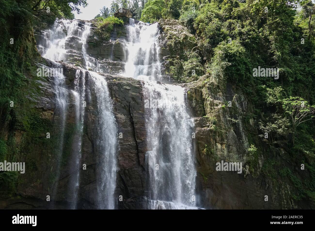 Beautiful Ramboda Waterfall in Central Province, Sri Lanka Stock Photo ...
