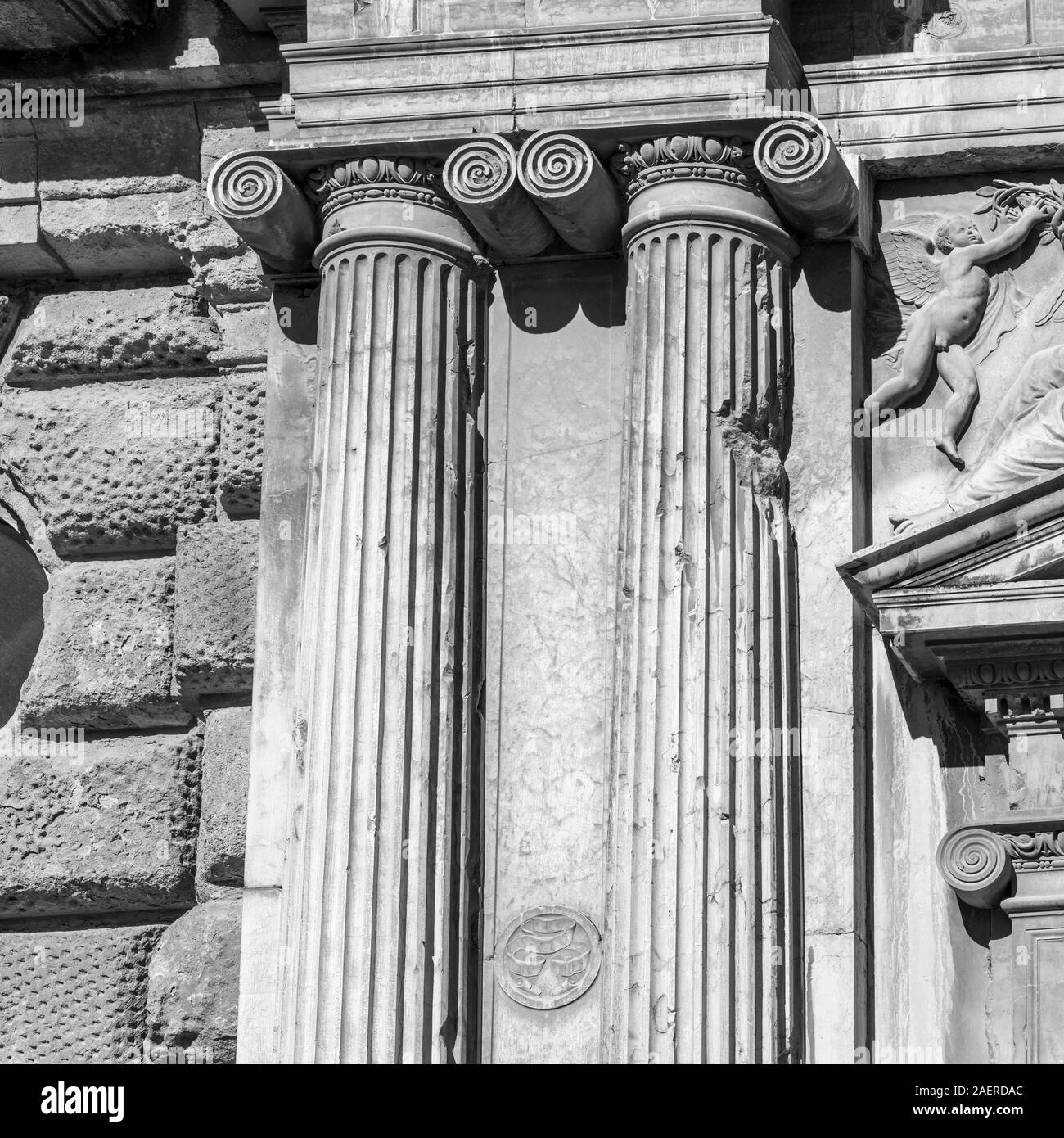 Columns of cathedral, Alhambra Palace, Alhambra, Granada, Spain Stock ...