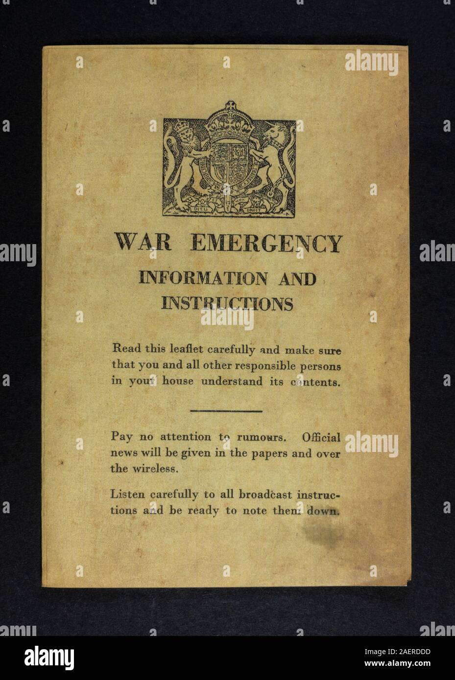 Emergency government leaflet hi-res stock photography and images - Alamy