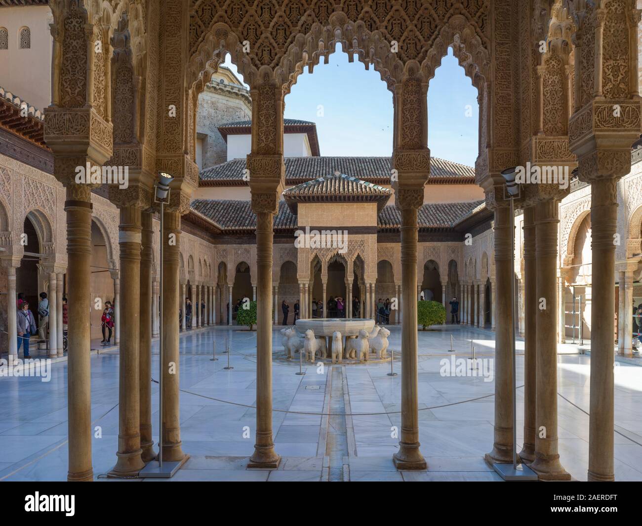 Courtyard of Nasrid Palaces, Alhambra, Granada, Spain Stock Photo - Alamy