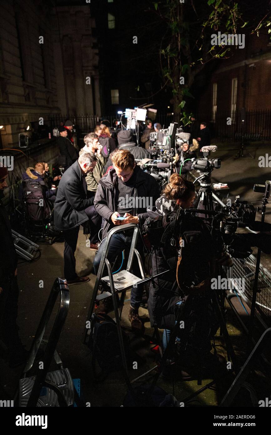 British media waiting outside No.10 Downing Street ahead of the arrival ...