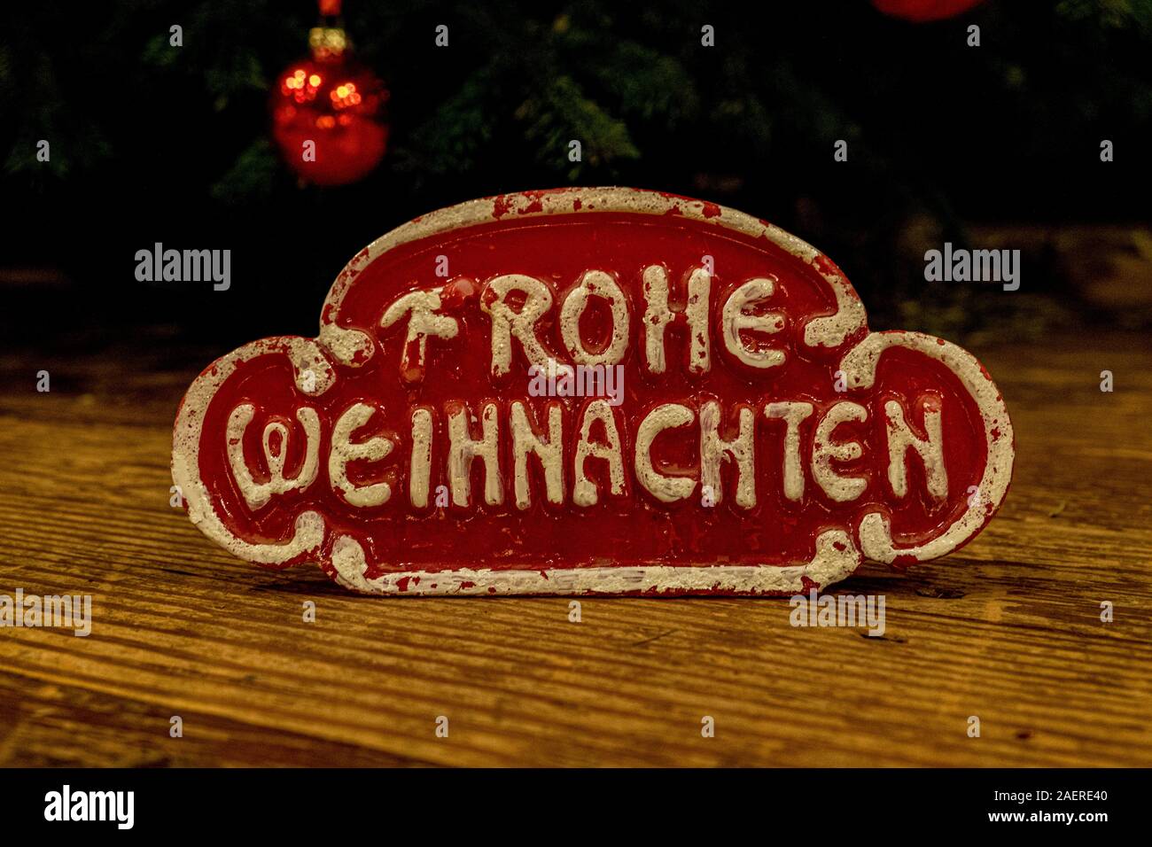 Christmas tree inscription merry in hi-res stock photography and images ...