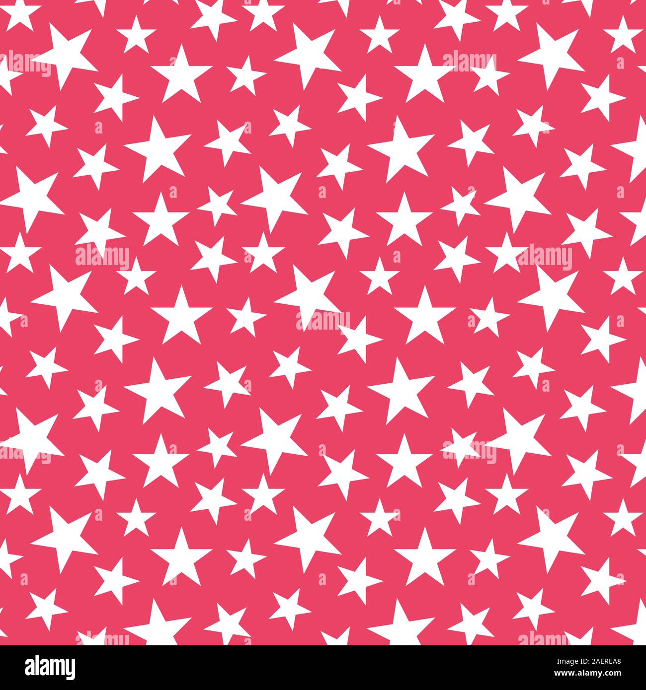 Random white twinkling stars seamless pattern vector illustration. Pink background. Perfect for ...