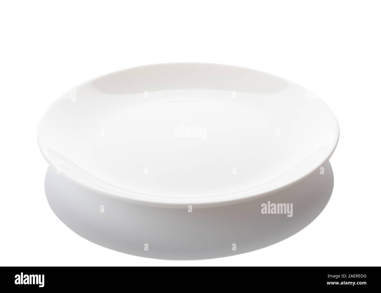 Isolated empty white plate on white background Stock Photo - Alamy