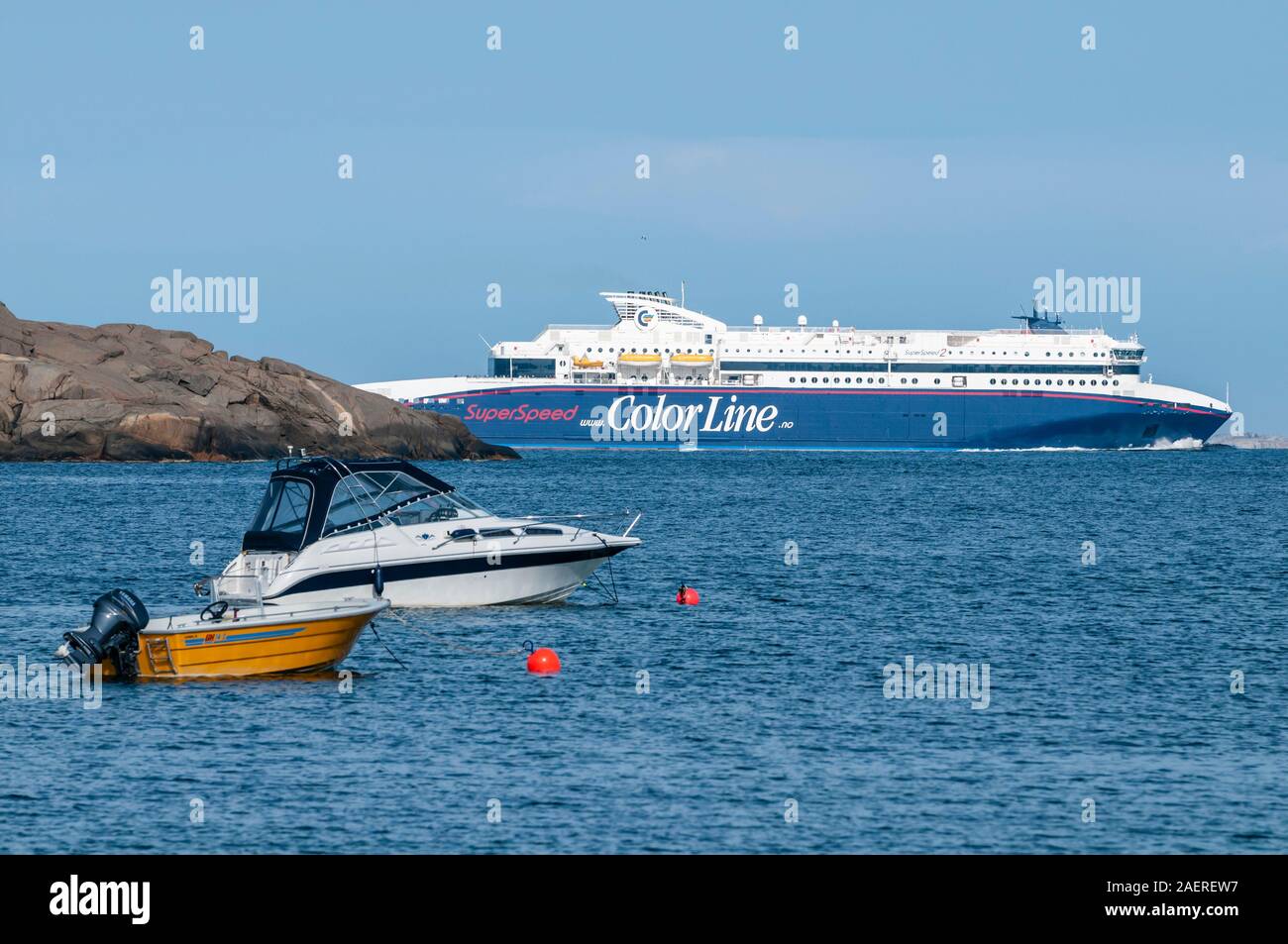 Ferry of the Color Line, Superspeed 2, shortly after leaving the port ...