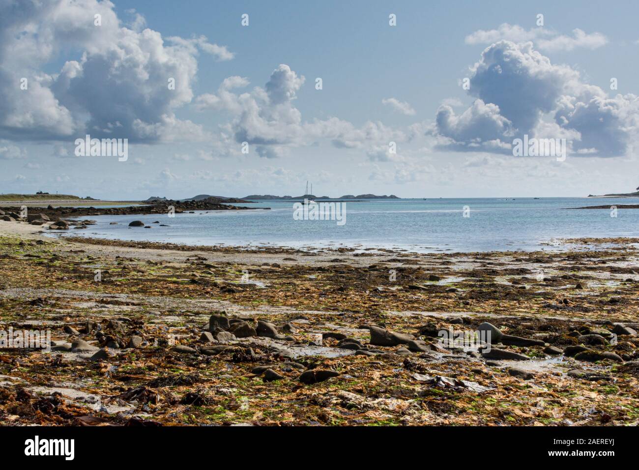 A view of the Eastern Isles from Tresco in the Isles of Scilly Stock ...