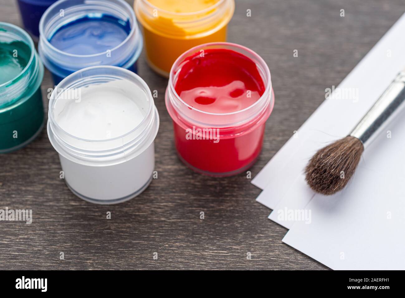 Open cans of paint hi-res stock photography and images - Alamy