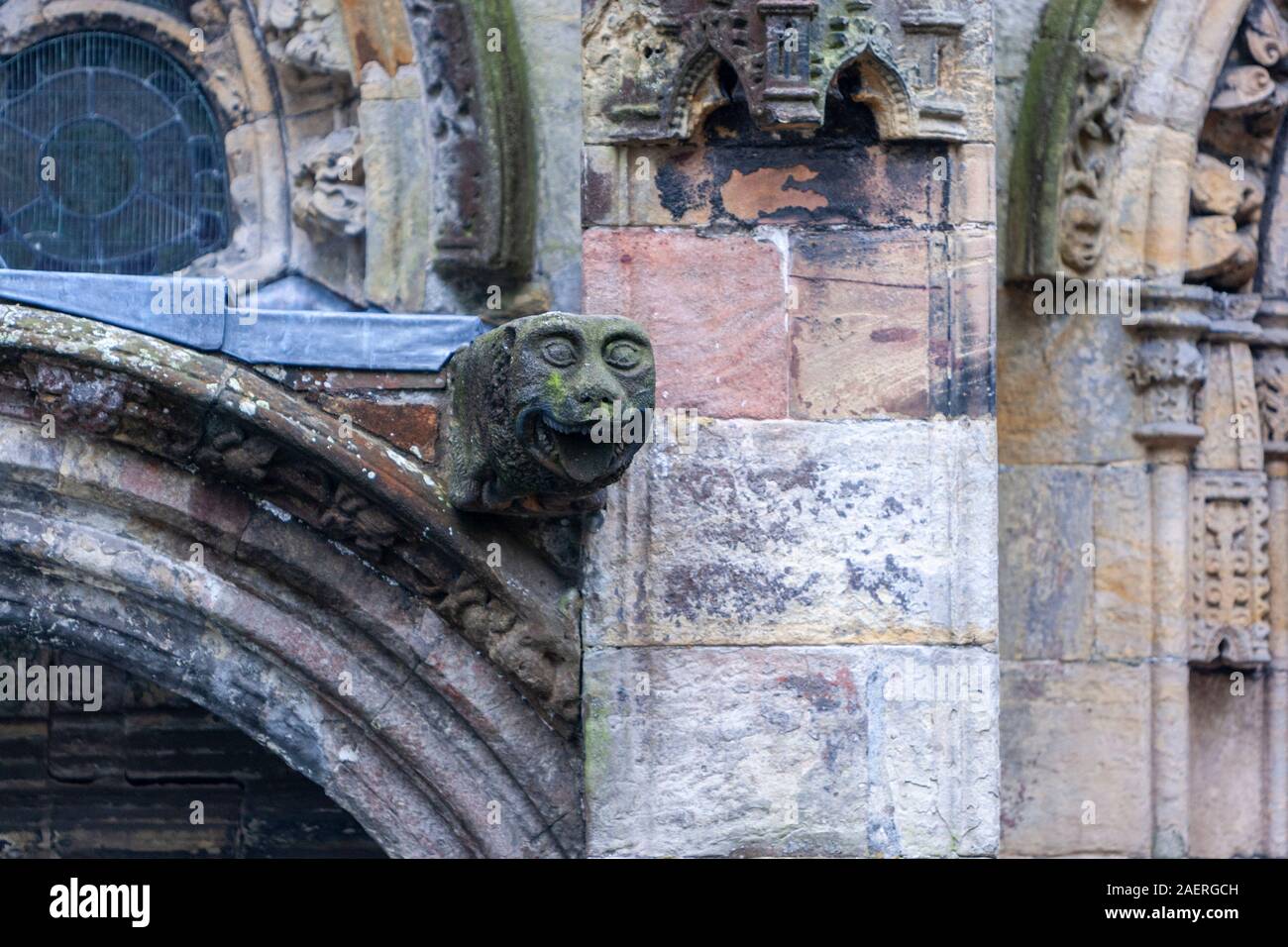 Gargoyle in Rosslyn Chapel, Roslin, Midlothian, Scotland, UK Stock ...