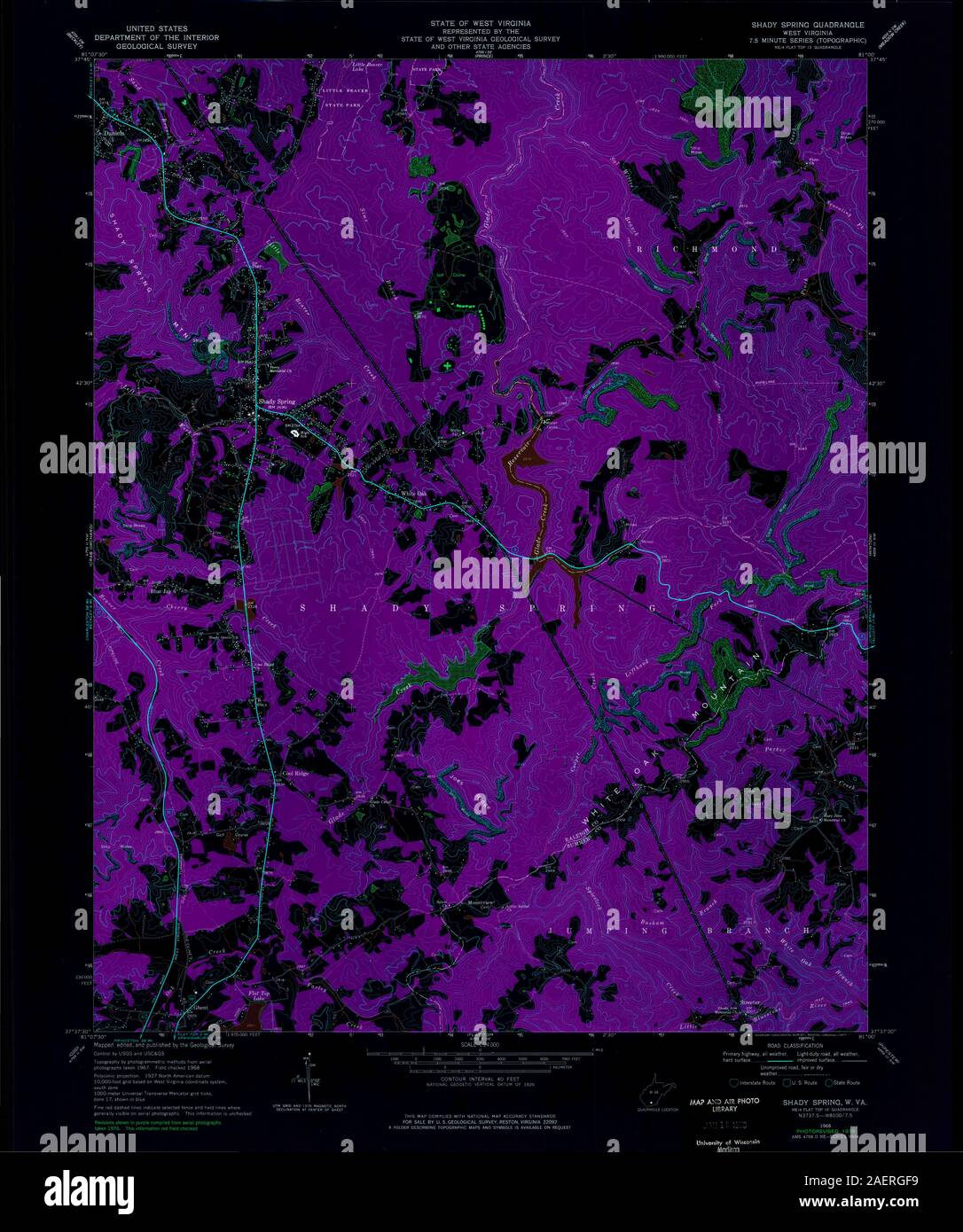 Map of shady spring hi-res stock photography and images - Alamy