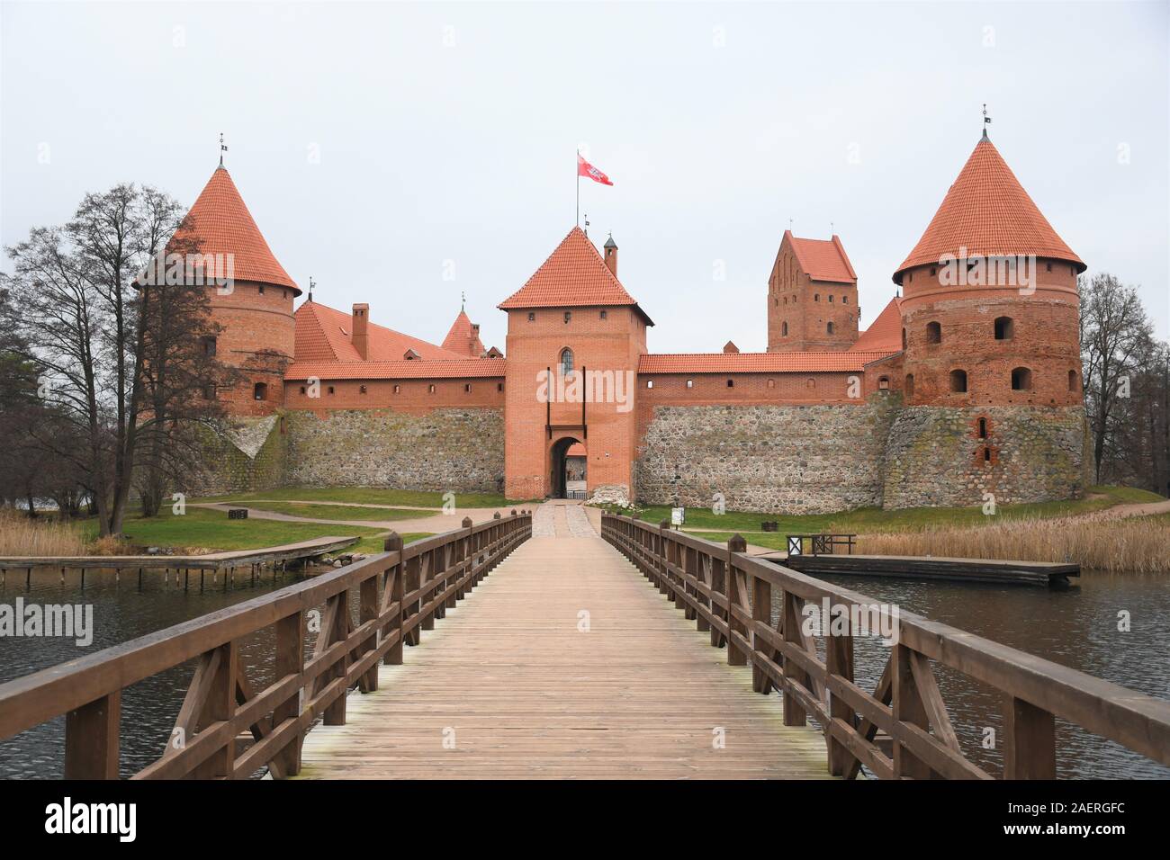 Medieval castle of Trakai, Vilnius, Lithuania, Eastern Europe, located ...