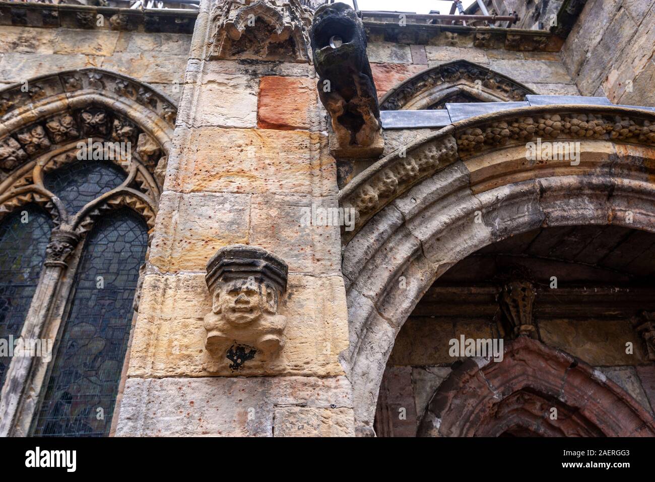 Gargoyle in Rosslyn Chapel, Roslin, Midlothian, Scotland, UK Stock ...
