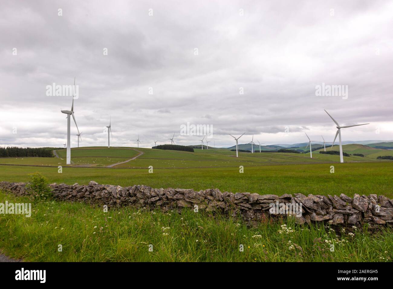 Longpark wind farm, Stow, Scottish borders, Scotland, UK Stock Photo ...