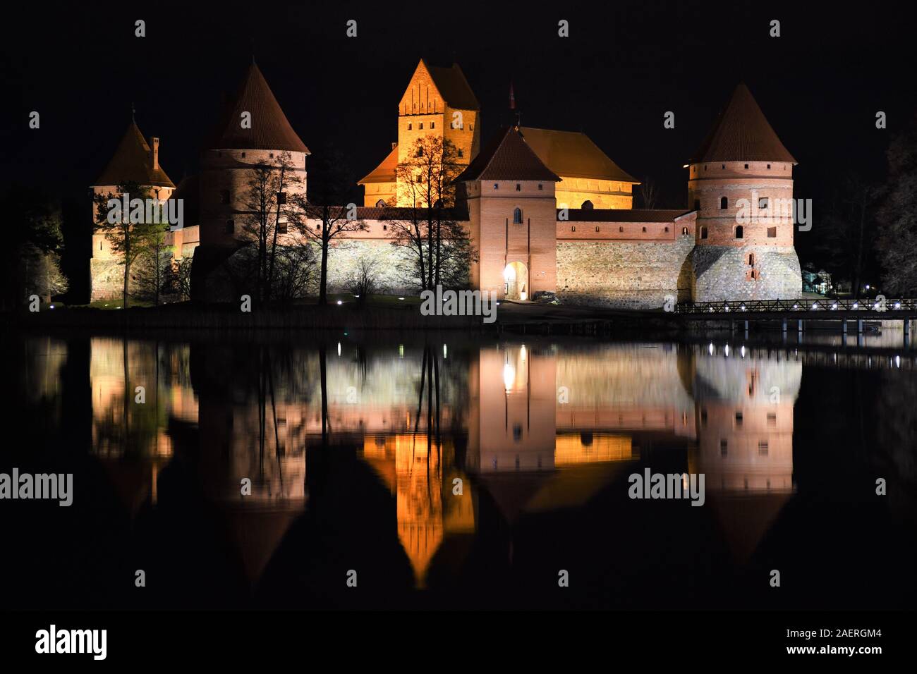 Medieval castle of Trakai, Vilnius, Lithuania, Eastern Europe, located ...