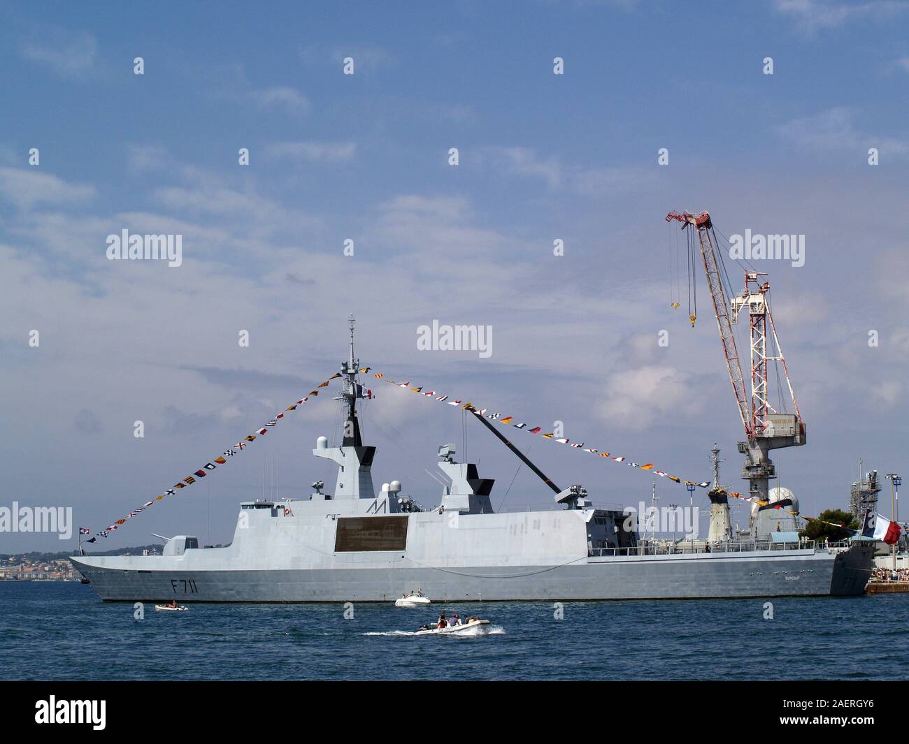 French frigate Surcouf with grand pavois during the tall ships in ...