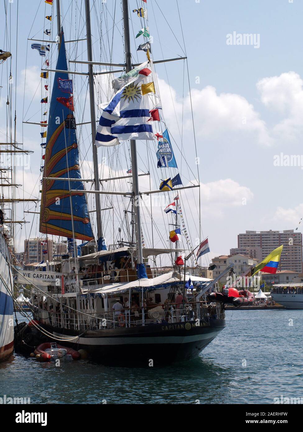 The sailboat Captain Miranda Uruguayan during the tall ships in Toulon ...