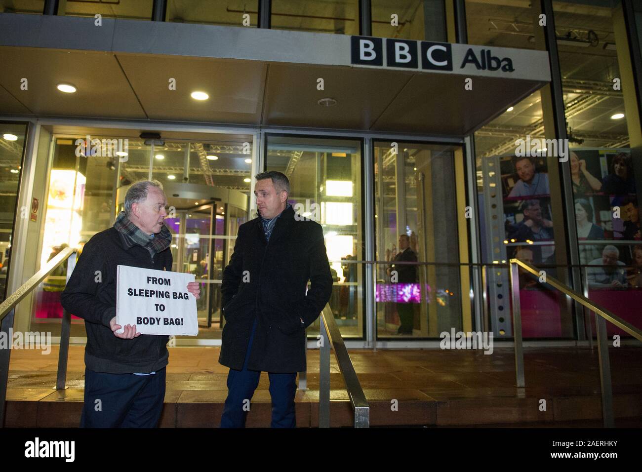 Glasgow, UK. 10 December 2019. Pictured: (left) Sean Clerkin - Scottish ...