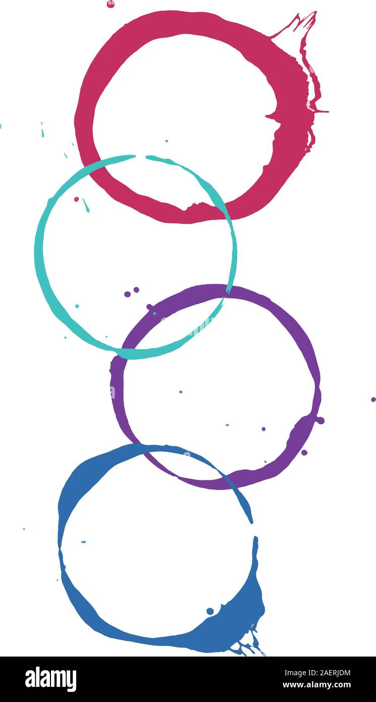 Coffee Cup Circle Stamp Prints in a Linked Border in Stock Vector Image ...