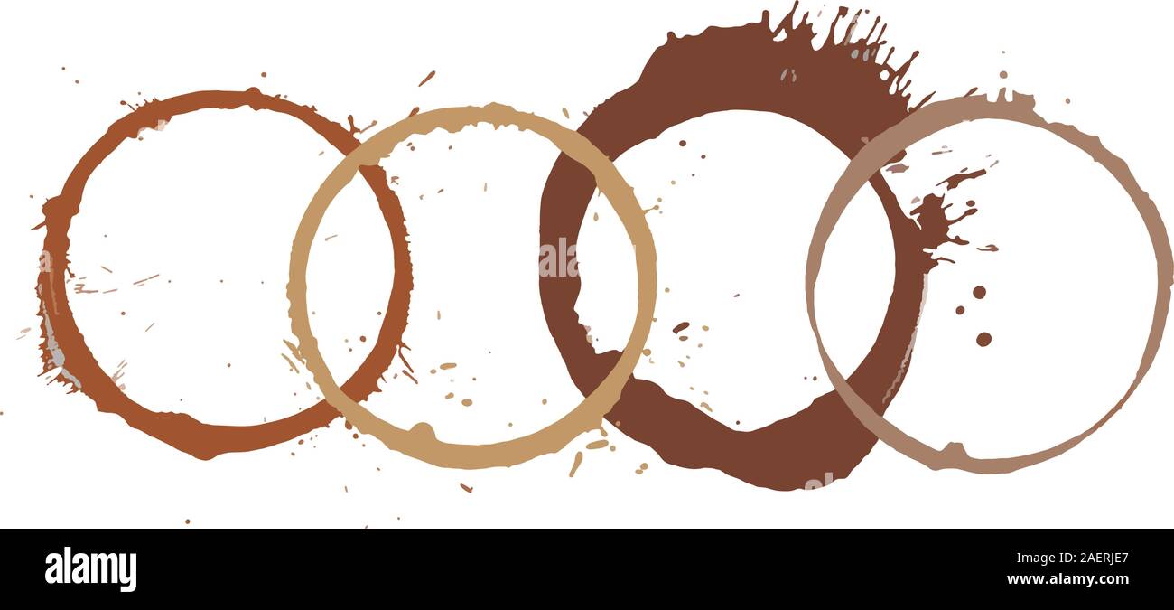 Coffee Cup Circle Stamp Prints in a Linked Border in Stock Vector Image ...