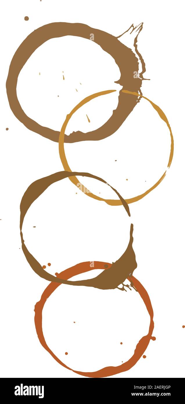 Coffee Cup Circle Stamp Prints in a Linked Border in Stock Vector Image ...