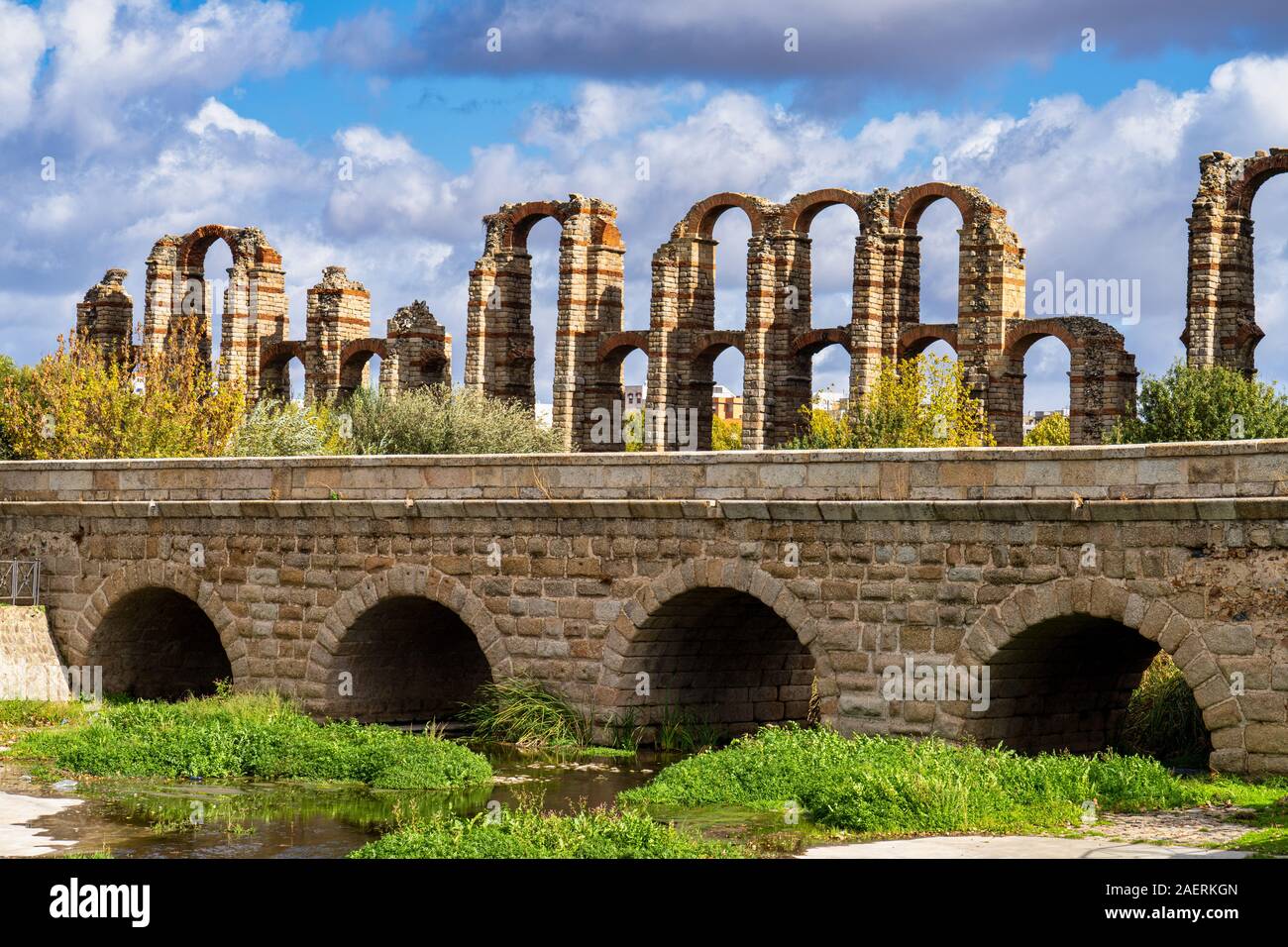 The Acueducto de los Milagros, Miraculous Aqueduct in Merida ...