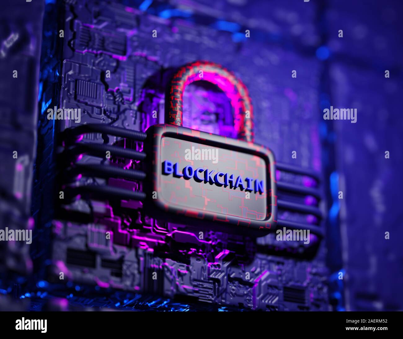Blockchain technology concept. 3d render Stock Photo - Alamy