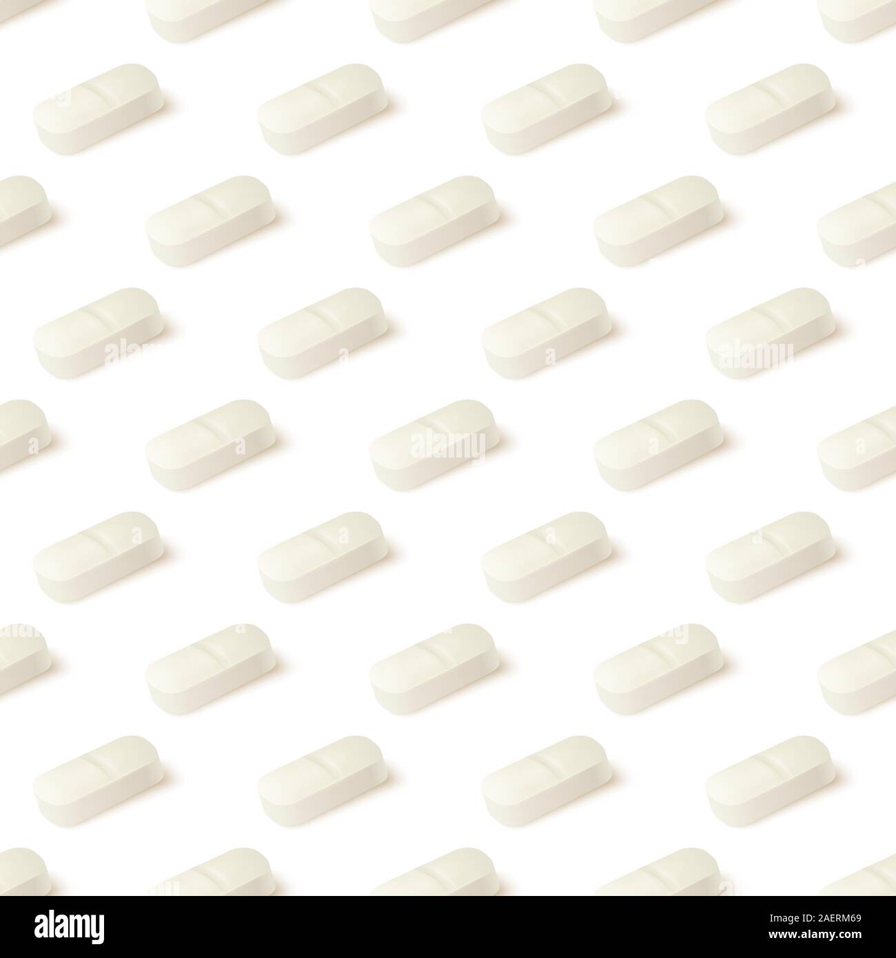 Seamless background with realistic medical pills. Vector illustration ...