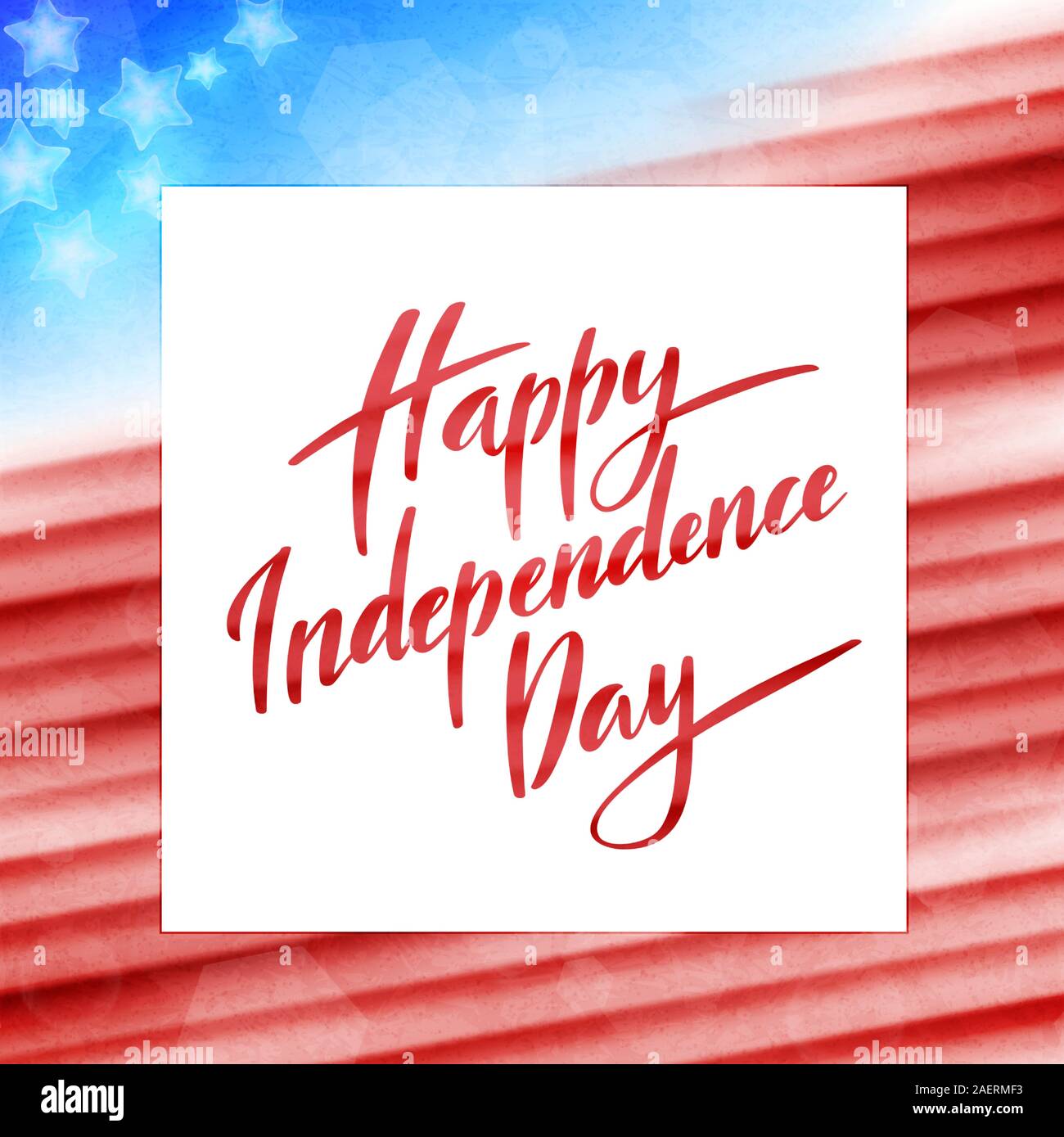 Happy Independence Day of America typography with hand-drawn lettering ...