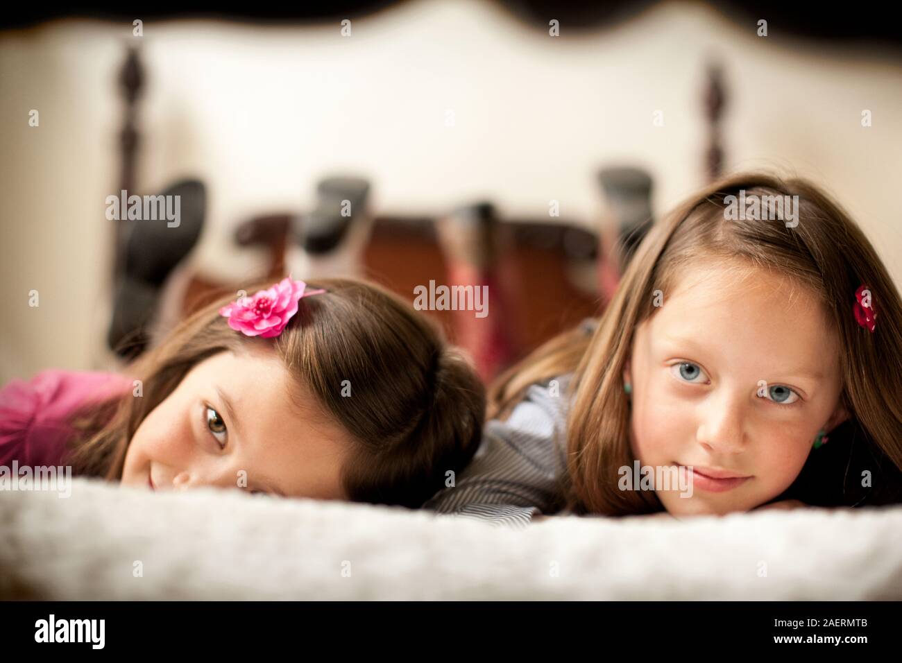 Portrait of two sisters Stock Photo - Alamy