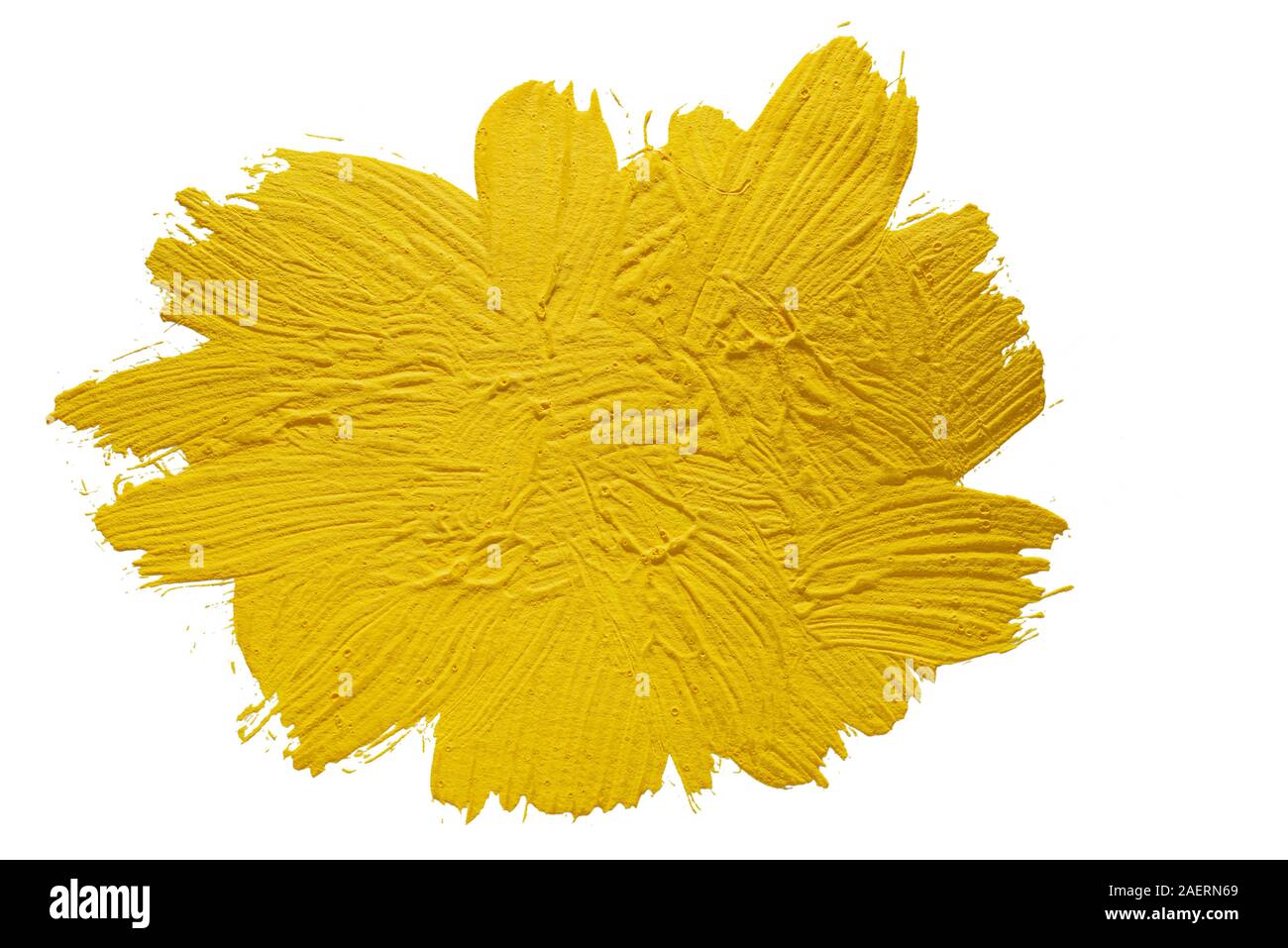 Paint brush stroke texture ochre watercolor isolated on a white ...