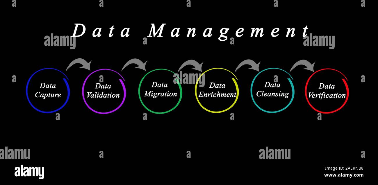 Six components of Data Management Stock Photo - Alamy
