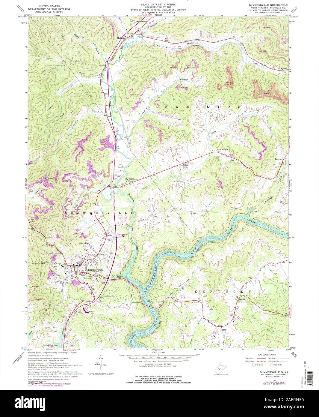 Map of summersville hi-res stock photography and images - Alamy