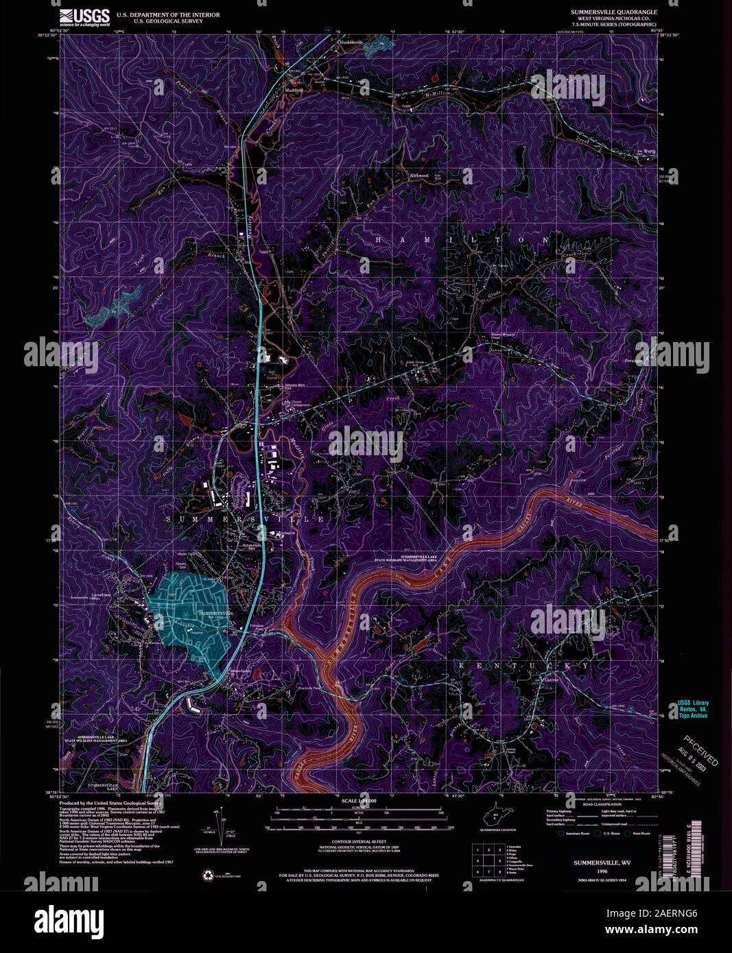 Map of summersville hi-res stock photography and images - Alamy