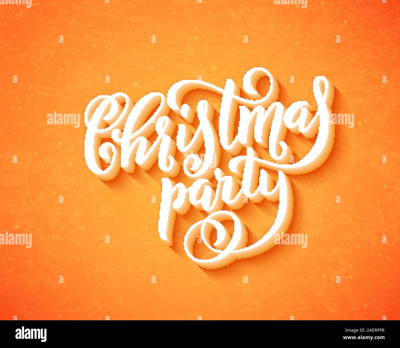 Merry Christmas party poster with hand-drawn lettering. Design template ...