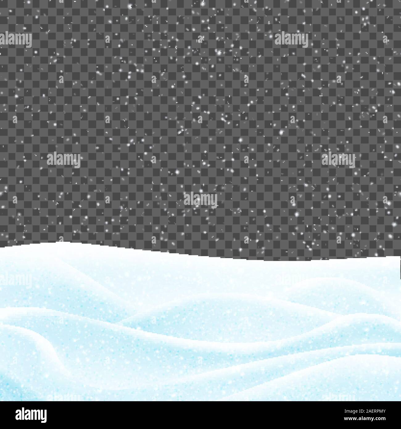 Snowy landscape isolated over transparent background. Design template ...